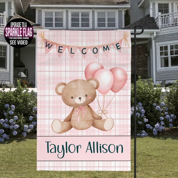 Welcome Home Baby Girl Flag - Etsy
