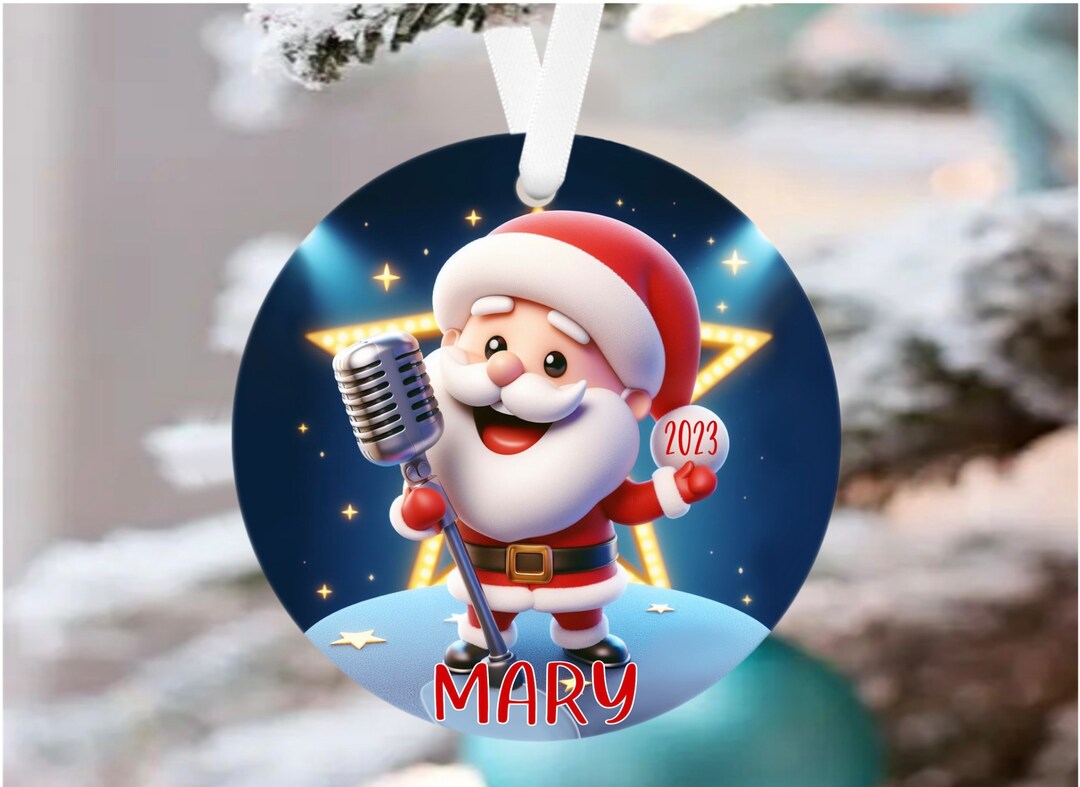 Personalized Santa Singer Christmas Ornament Personalized - Etsy