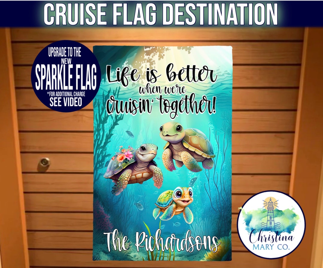 Cruise Magnet Turtle Family Boy Cruise Door Flag, Cruise Door ...