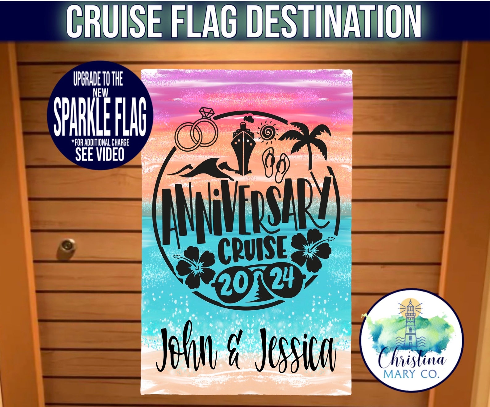 Cruise Magnet Anniversary Sign Banner Flag, Cruise Door Decoration ...