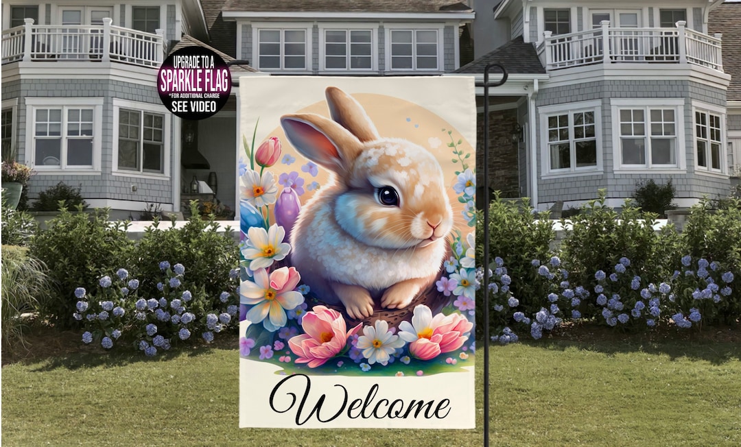 Easter Bunny Flag, Easter Bunny Personalized Flag, Garden Flag, Garden ...