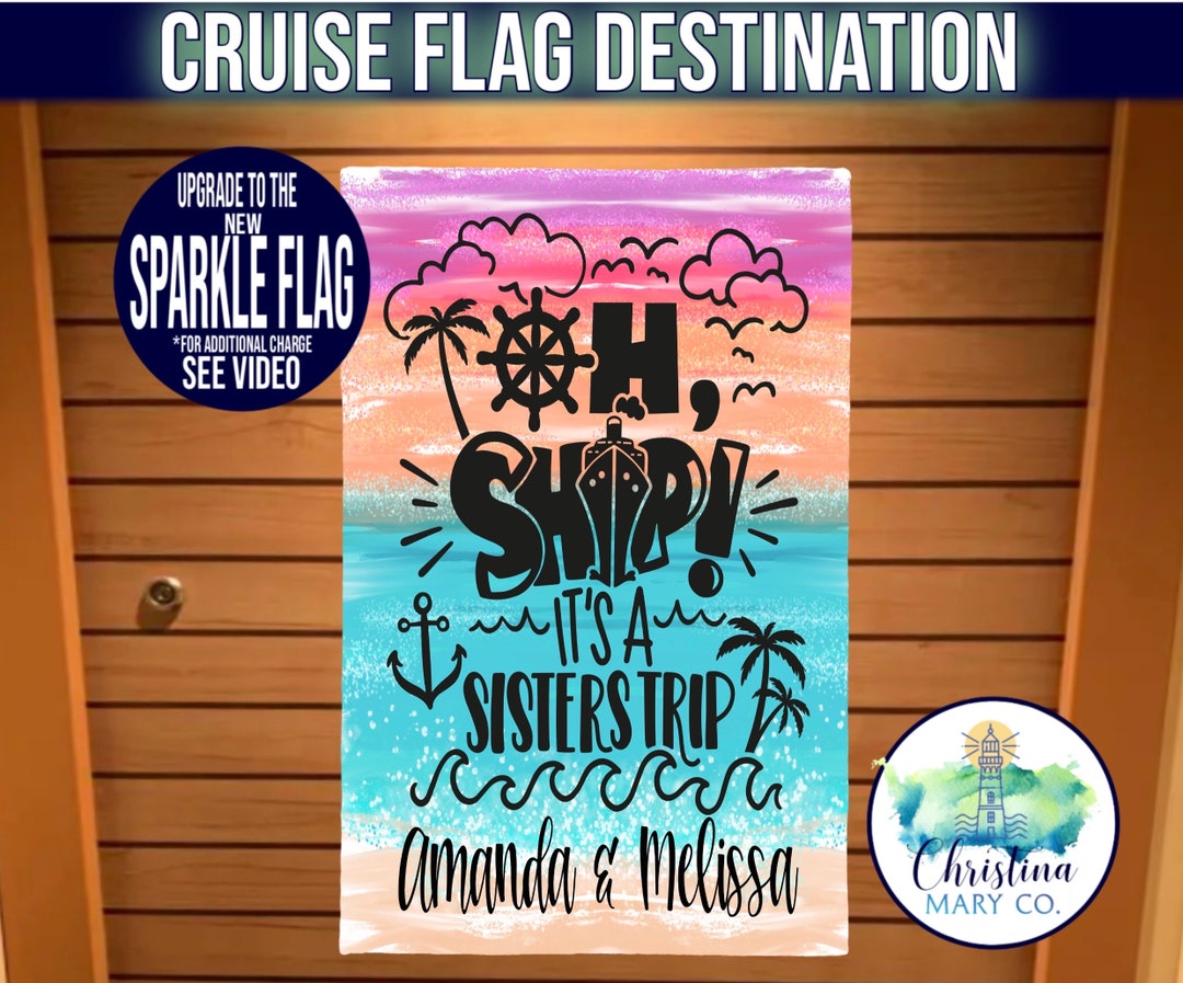Magnetic Sisters Trip Cruise Door Sign Flag, Cruise Door Decoration ...