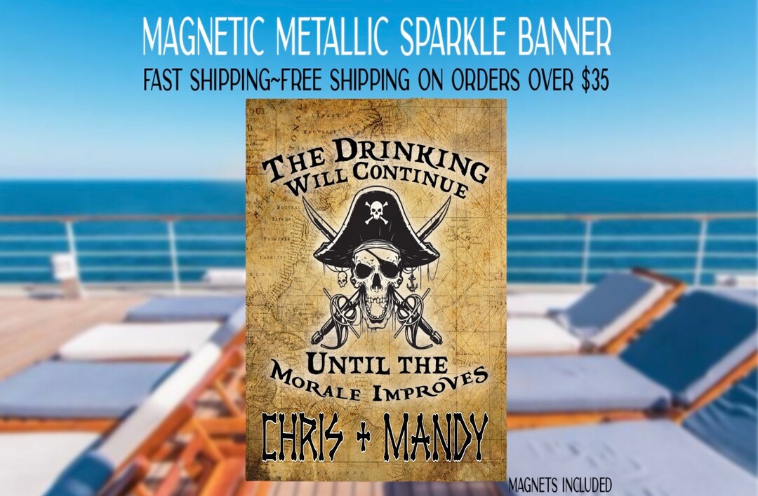 Cruise Magnet Pirate Drinking Continues Cruise Door Flag, Cruise Door ...