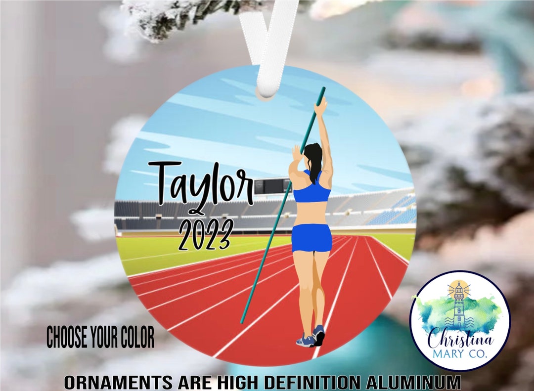 Personalized Girls Track and Field Pole Vault Christmas Ornament ...