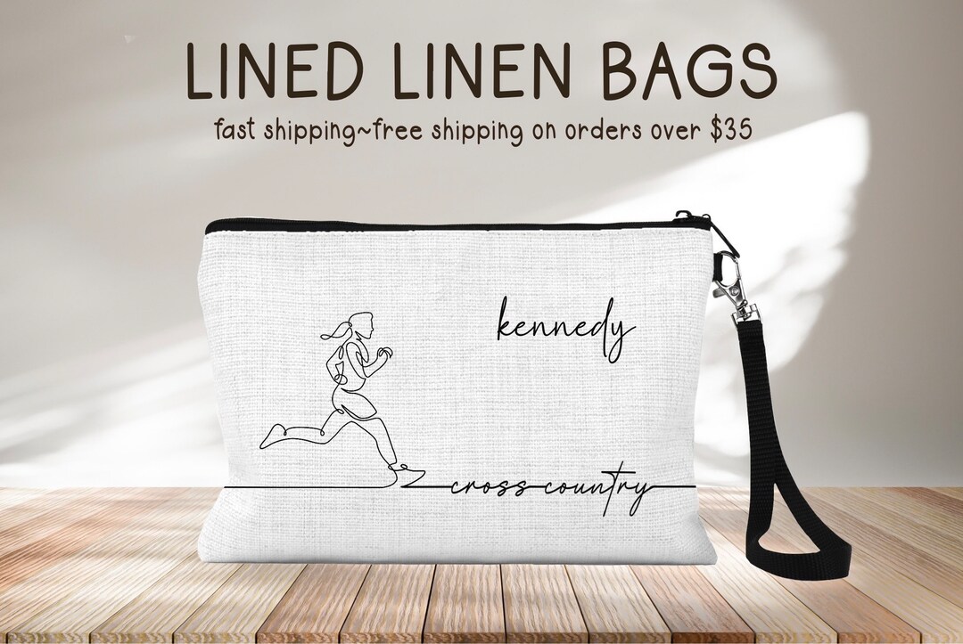 Personalized Cross Country Bag, Cross Country Makeup Bag, Cross Country ...