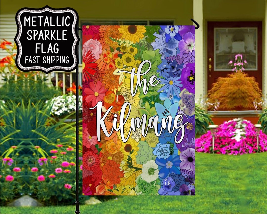 Floral Pride Flag, LGBTQ Garden Flag, Flower Pride Outdoor Garden Flag ...