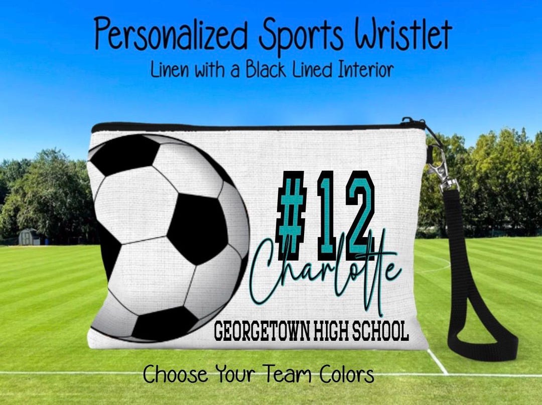 Soccer Team Cosmetic Bag, Personalized Sports Make up Bag, Girls Custom ...