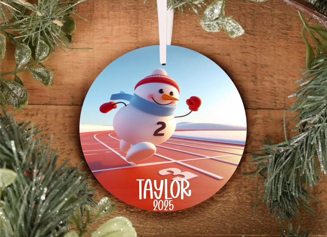 Personalized Snowman Track Ornament, Track Christmas Ornament ...