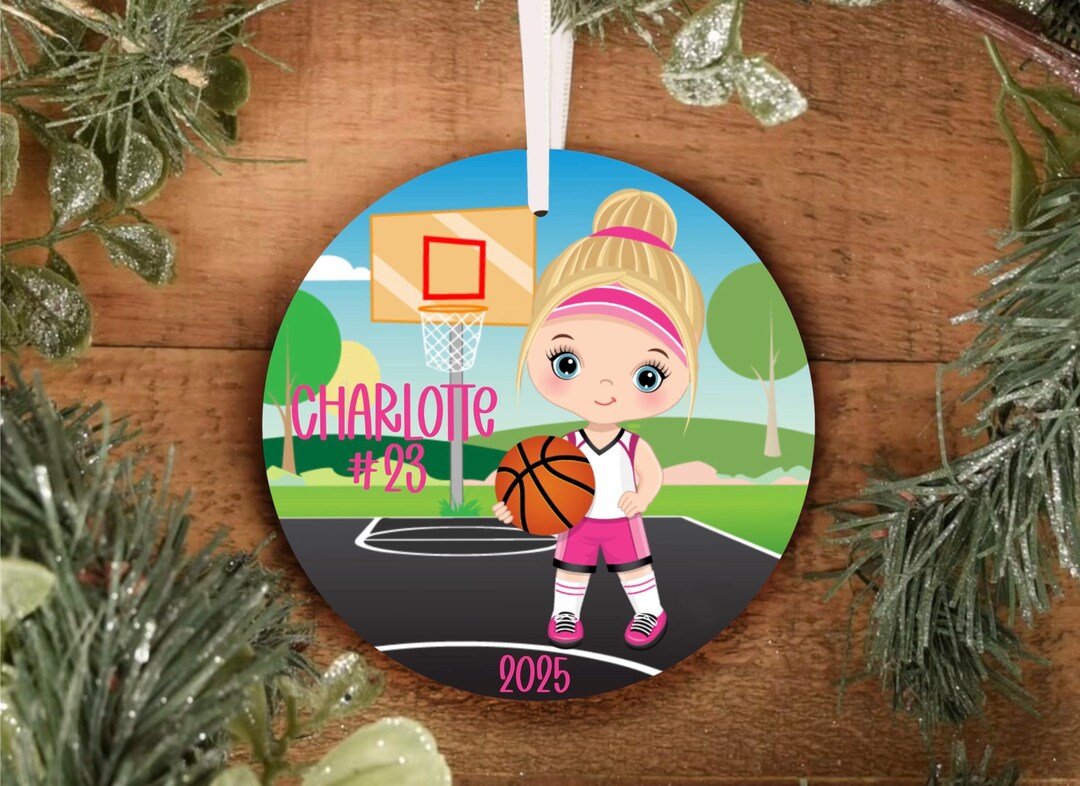 Basketball Girls Christmas Ornament, Personalized Girls Basketball ...