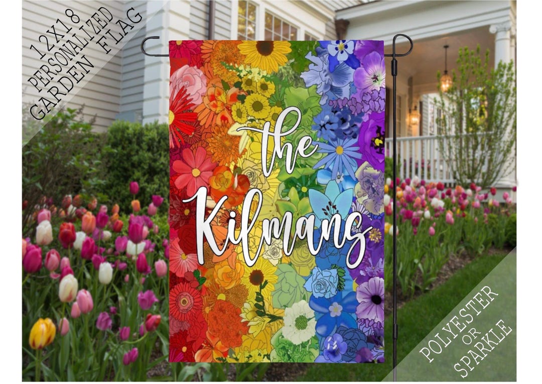 Floral Pride Flag, LGBTQ+ Garden Flag, Flower Pride Outdoor Garden Flag ...
