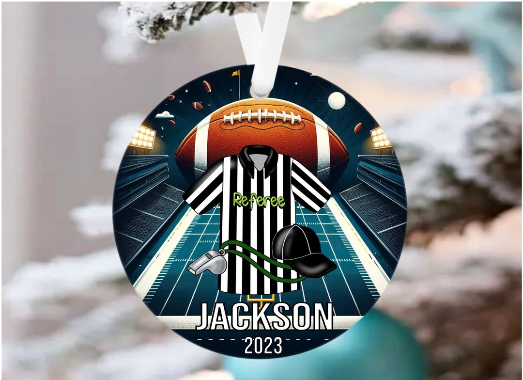 Personalized Football Referee Christmas Ornament Referee Christmas Ornament Personalized ...