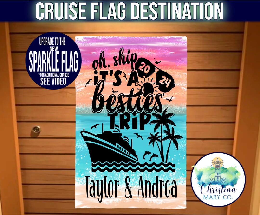 Cruise Magnet Besties Trip Sign Banner Flag, Cruise Door Decoration ...