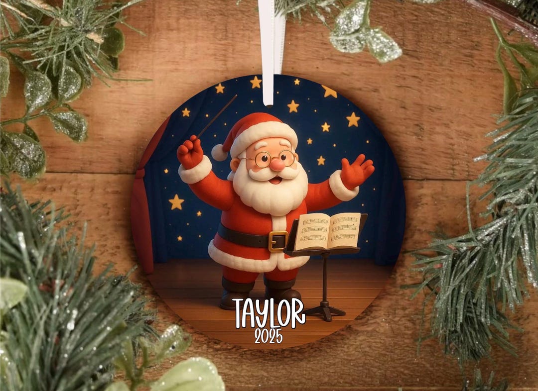 Conductor Santa Christmas Ornament Santa – Music Recital Personalized ...