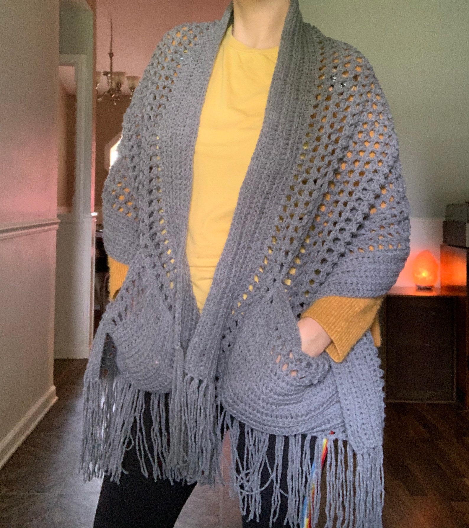 Pocket Shawl//crochet Wrap With Pockets | Etsy