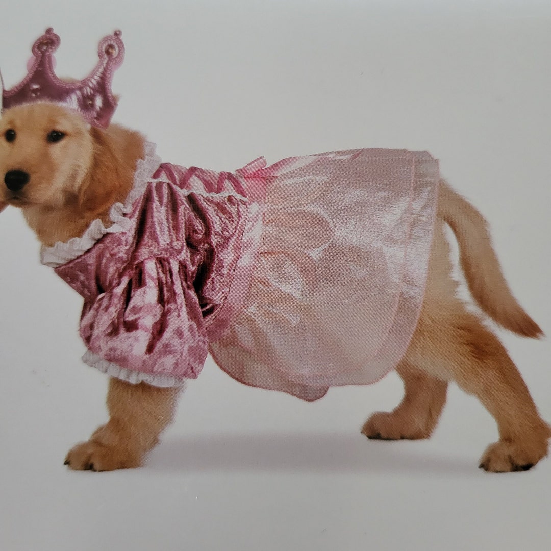 SMALL Princess Holiday Dog Costume With Crown Outfit - Etsy