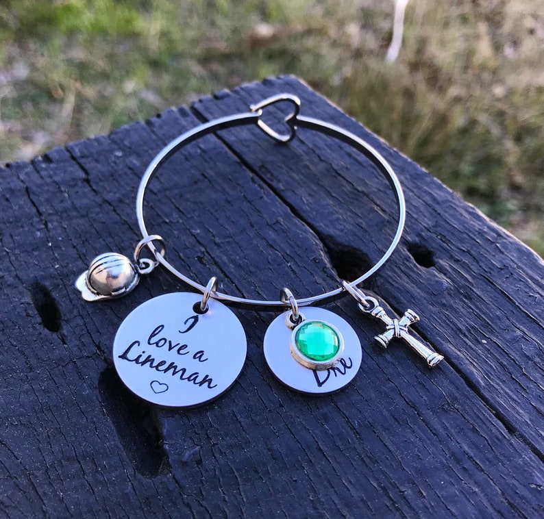I Love A Lineman Bracelet Lineman Jewelry Lineman Wife | Etsy