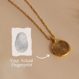 Custom Fingerprint Coin Necklace • Organic Disc Necklace With Your ...
