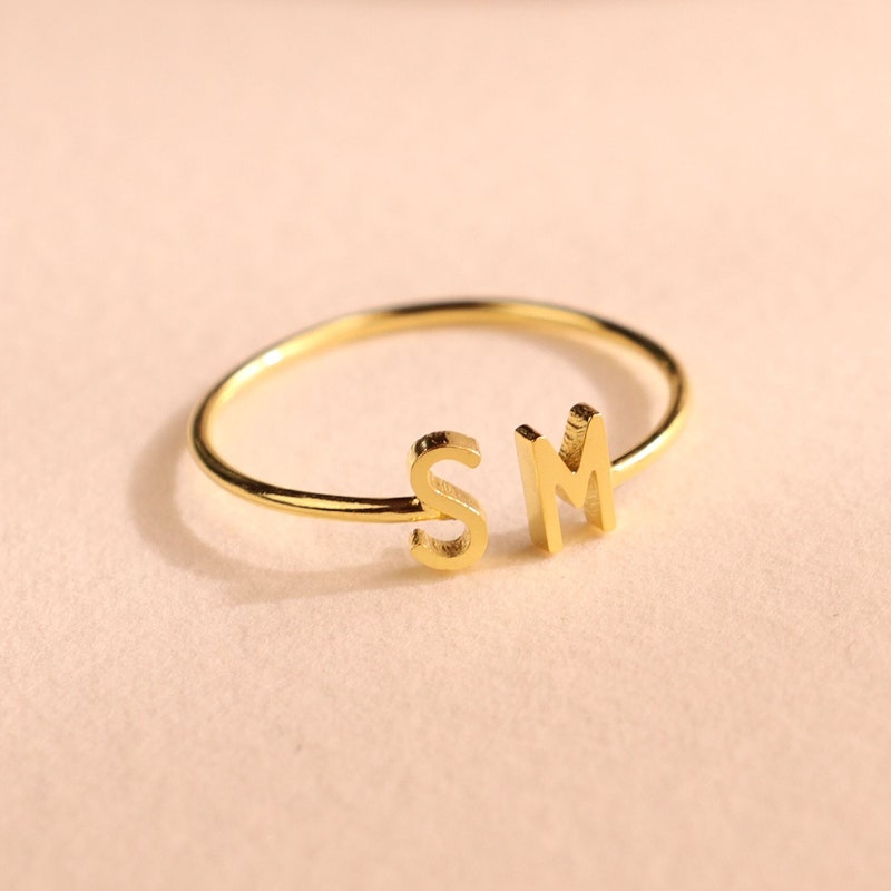 Letter Ring - Etsy
