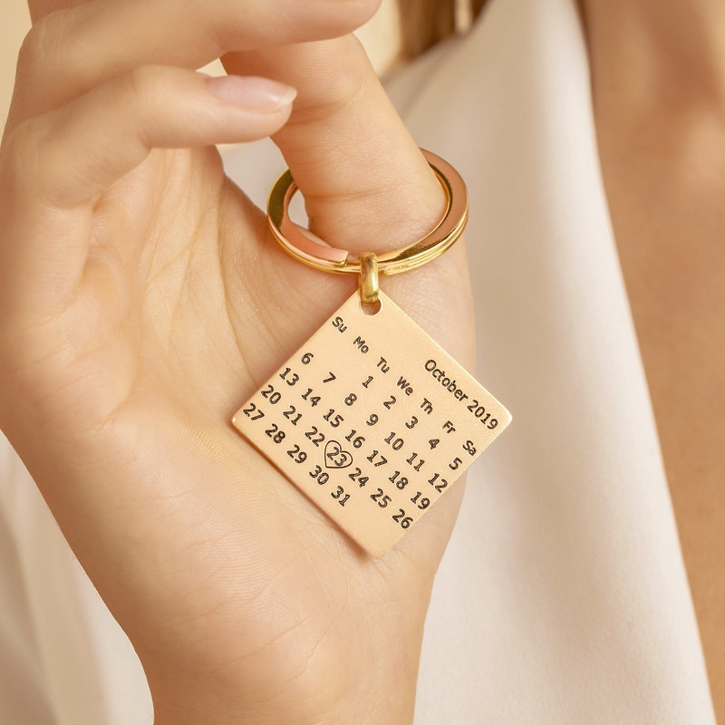 Calendar Keychain - Etsy