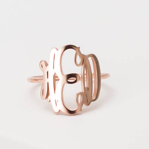 Custom Monogram Ring Your Initials Ring Personalized - Etsy