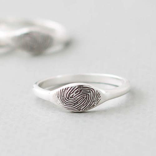 Dainty Fingerprint Ring Custom Fingerprint Jewelry | Etsy