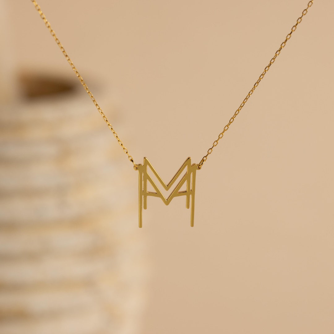 Custom Name Logo Necklace • Dainty Monogram Initials Necklace in ...