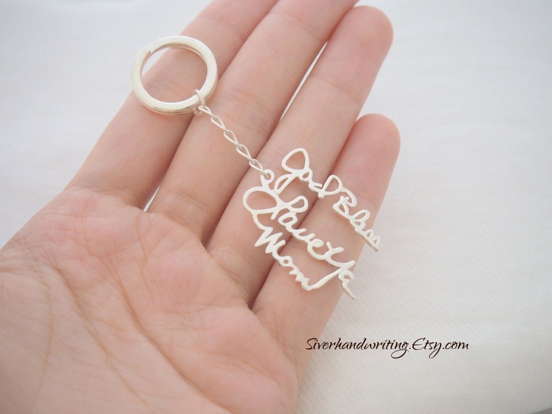 Actual Handwriting Keychain • Custom Handwriting Charm Accessory ...