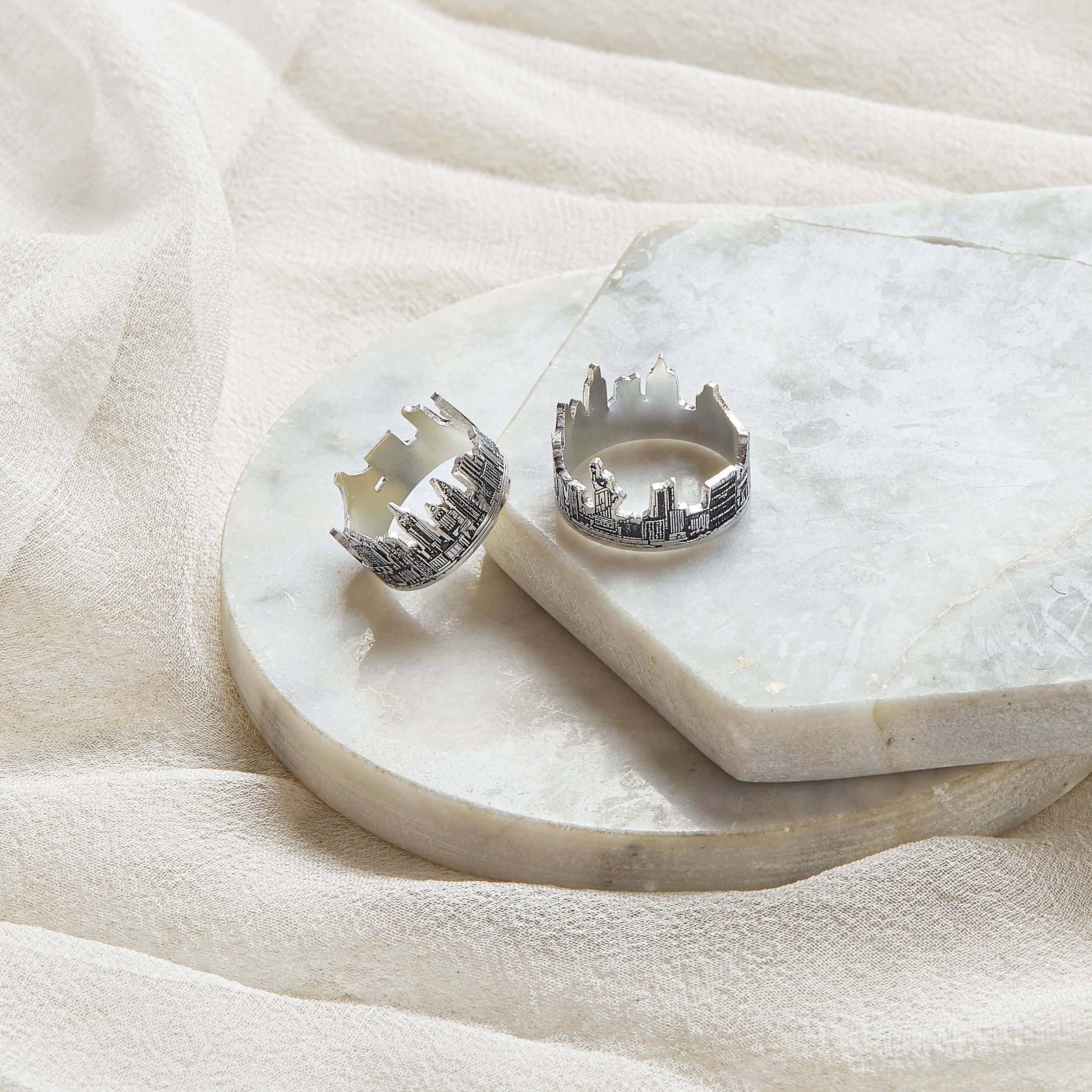 Custom City Ring Personalized Cityscape Ring Statement - Etsy