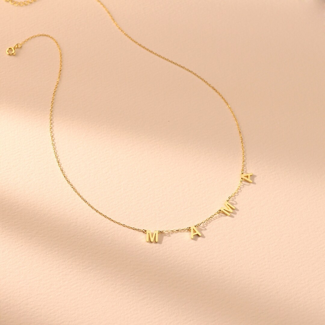 Custom Letter Necklace • Personalized Initial Charm Necklace • Handmade ...