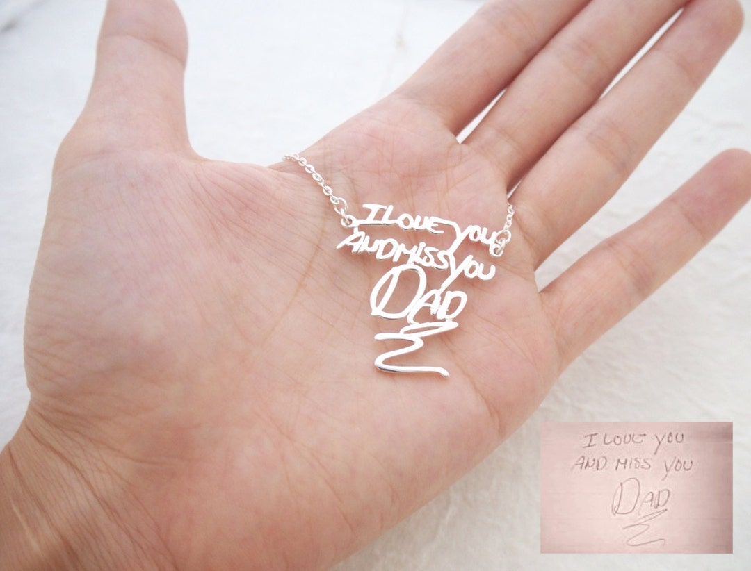 Handwriting Jewelry • Personalized Signature Necklace in Sterling ...