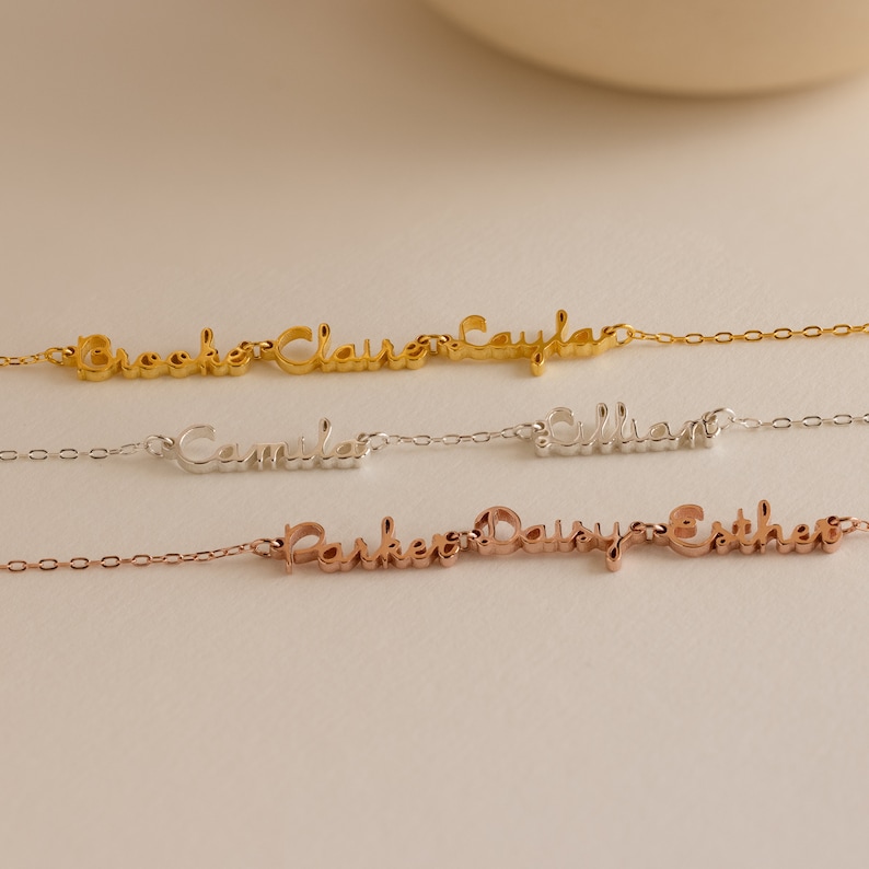Dainty Multiple Name Bracelet • Personalized Charm Bracelet ...