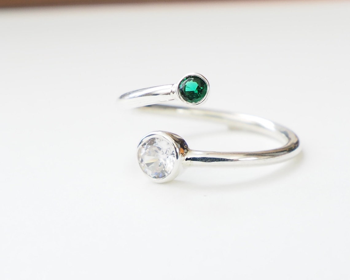 Personalized Dual Birthstone Ring Couple Birthstone Ring | Etsy