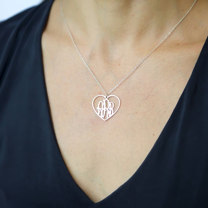 Custom Monogram Jewelry Personalized Initials Necklace - Etsy