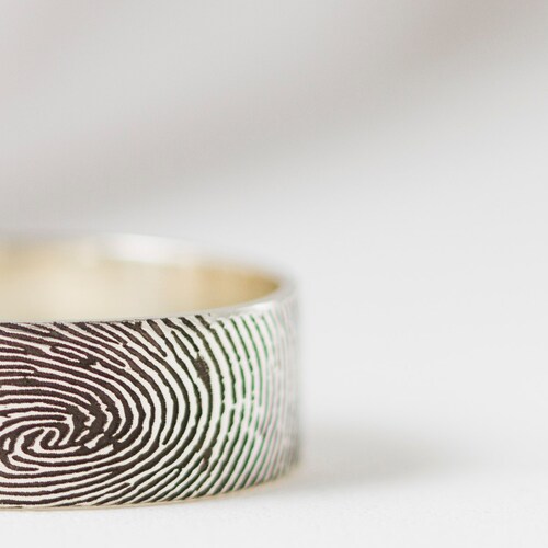 Custom Fingerprint Ring Actual Fingerprint Band - Etsy