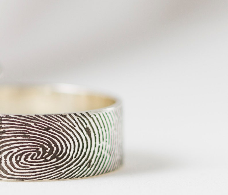 Custom Fingerprint Ring Actual Fingerprint Band - Etsy