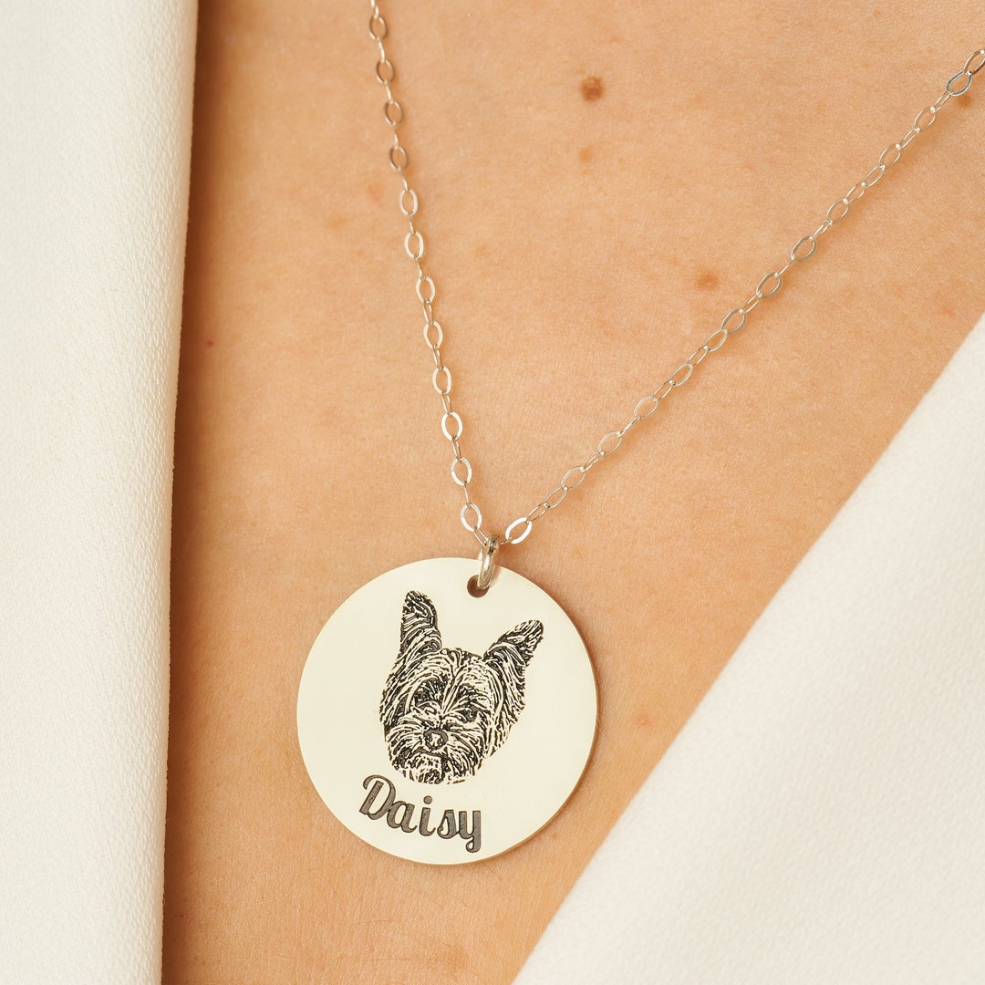 Personalized Pet Necklace • Pet Portrait Charm • Cat Lover Gift • Pet ...