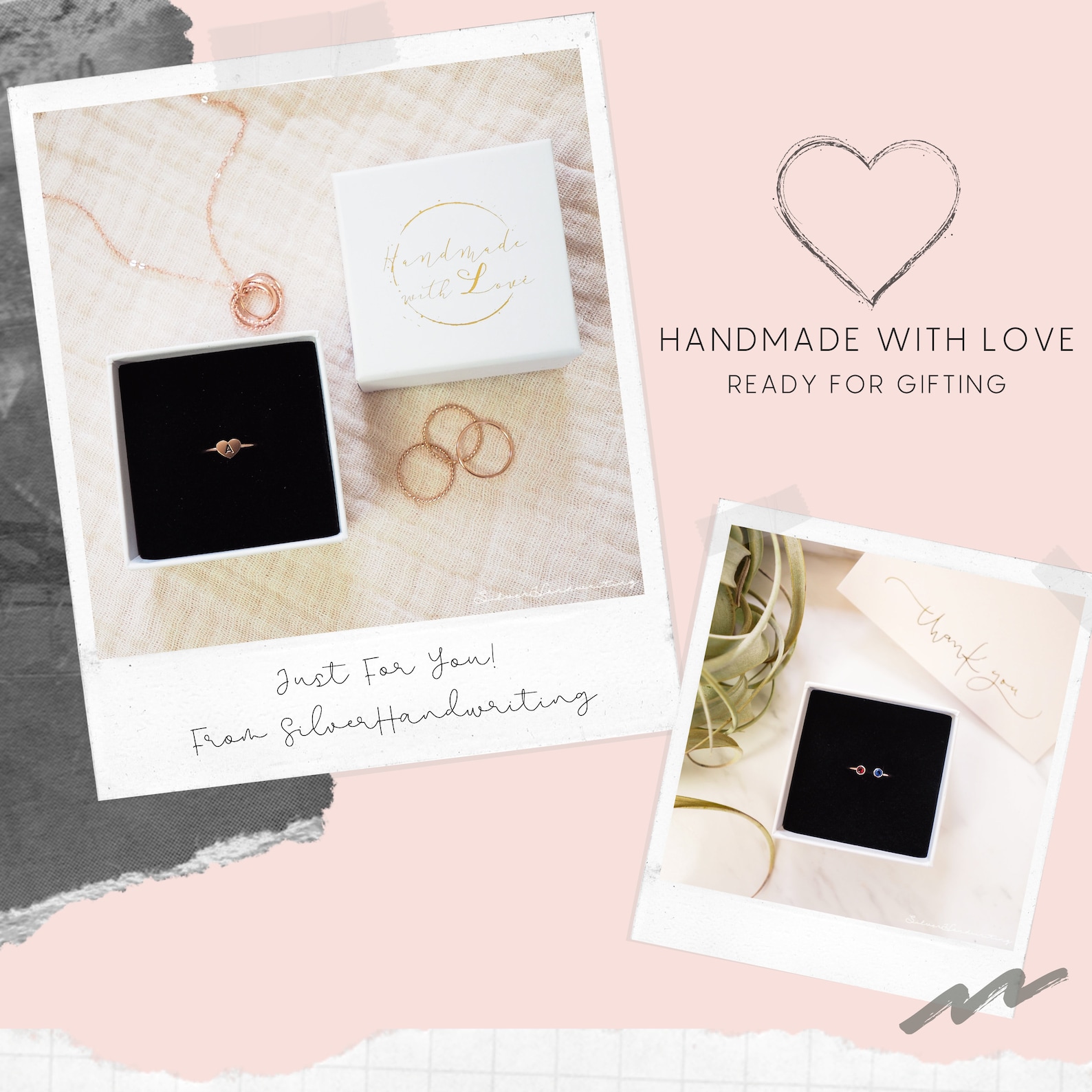 Custom Handwriting Ring Wide Handwriting Band in Sterling | Etsy