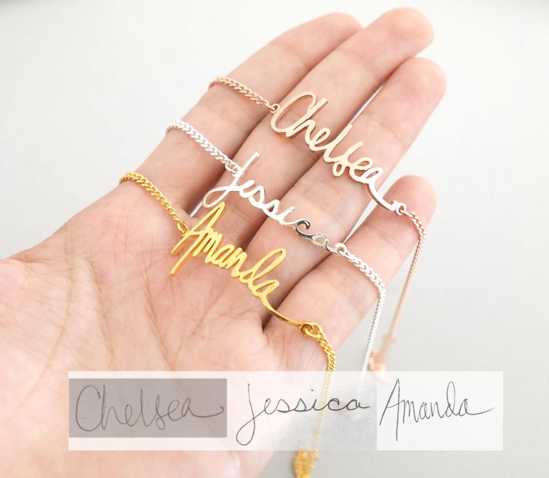 Handwriting Jewelry • Custom Actual Handwriting Bracelet • Personalized ...