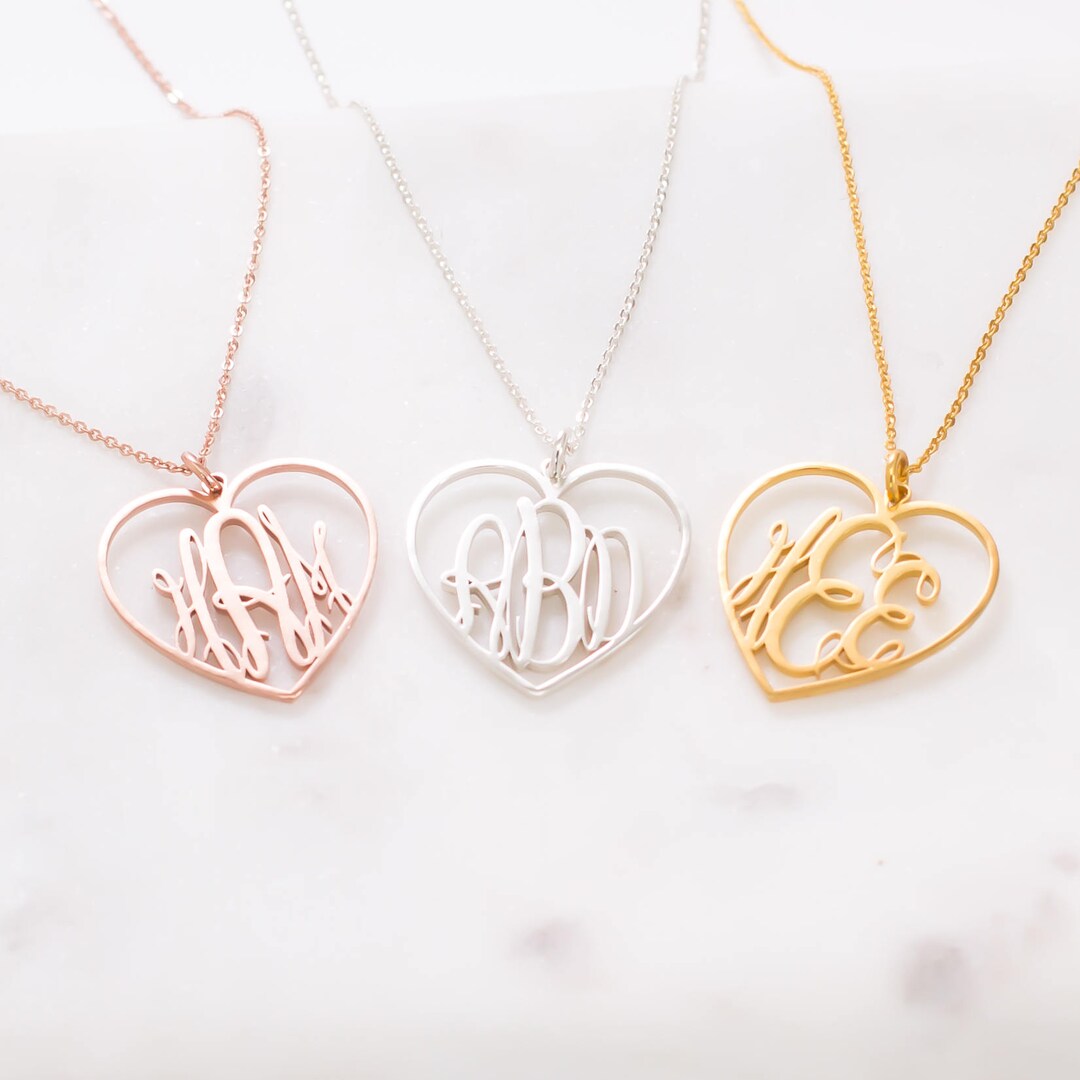 Custom Monogram Jewelry • Personalized Initials Necklace • Monogram ...