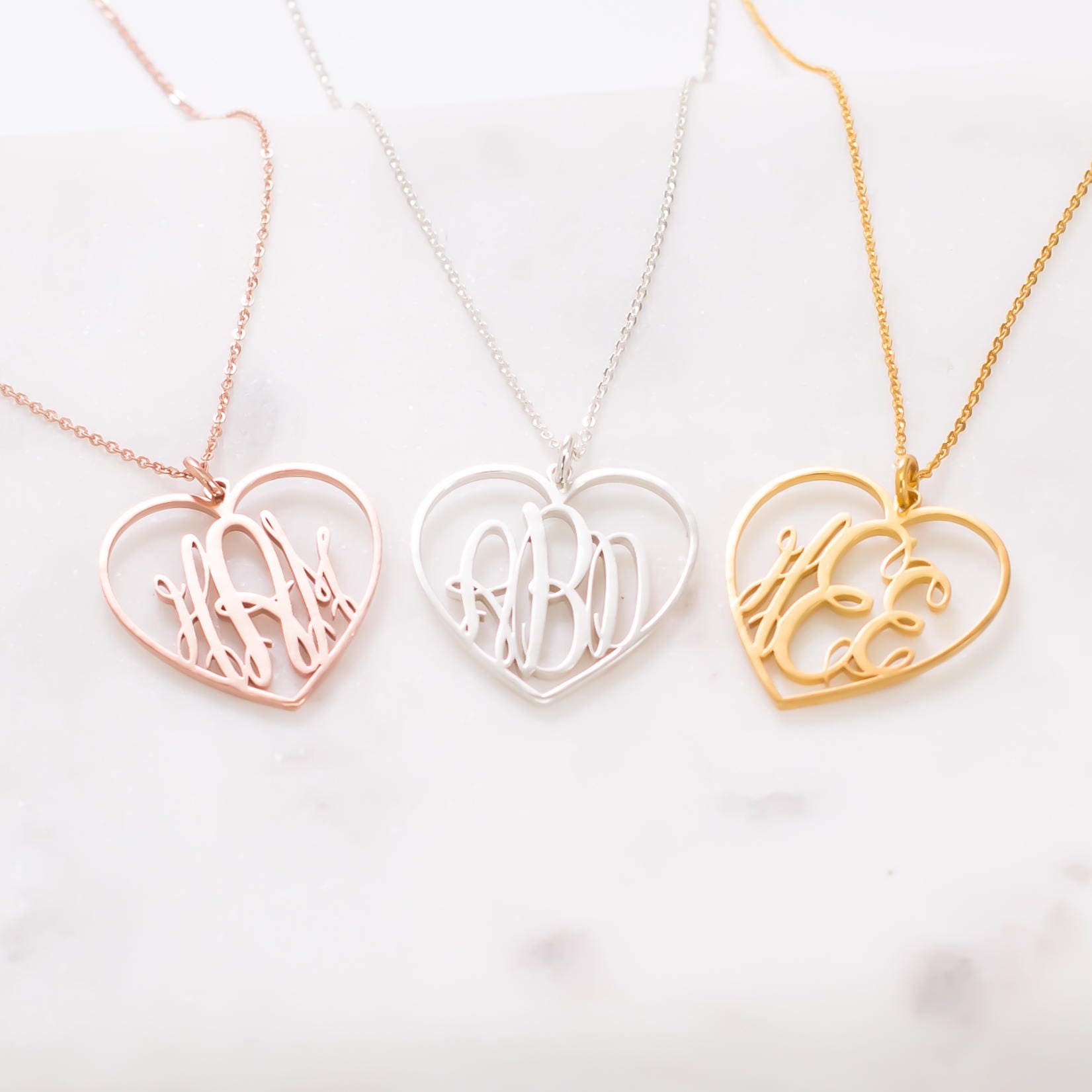 Custom Monogram Jewelry Personalized Initials Necklace | Etsy