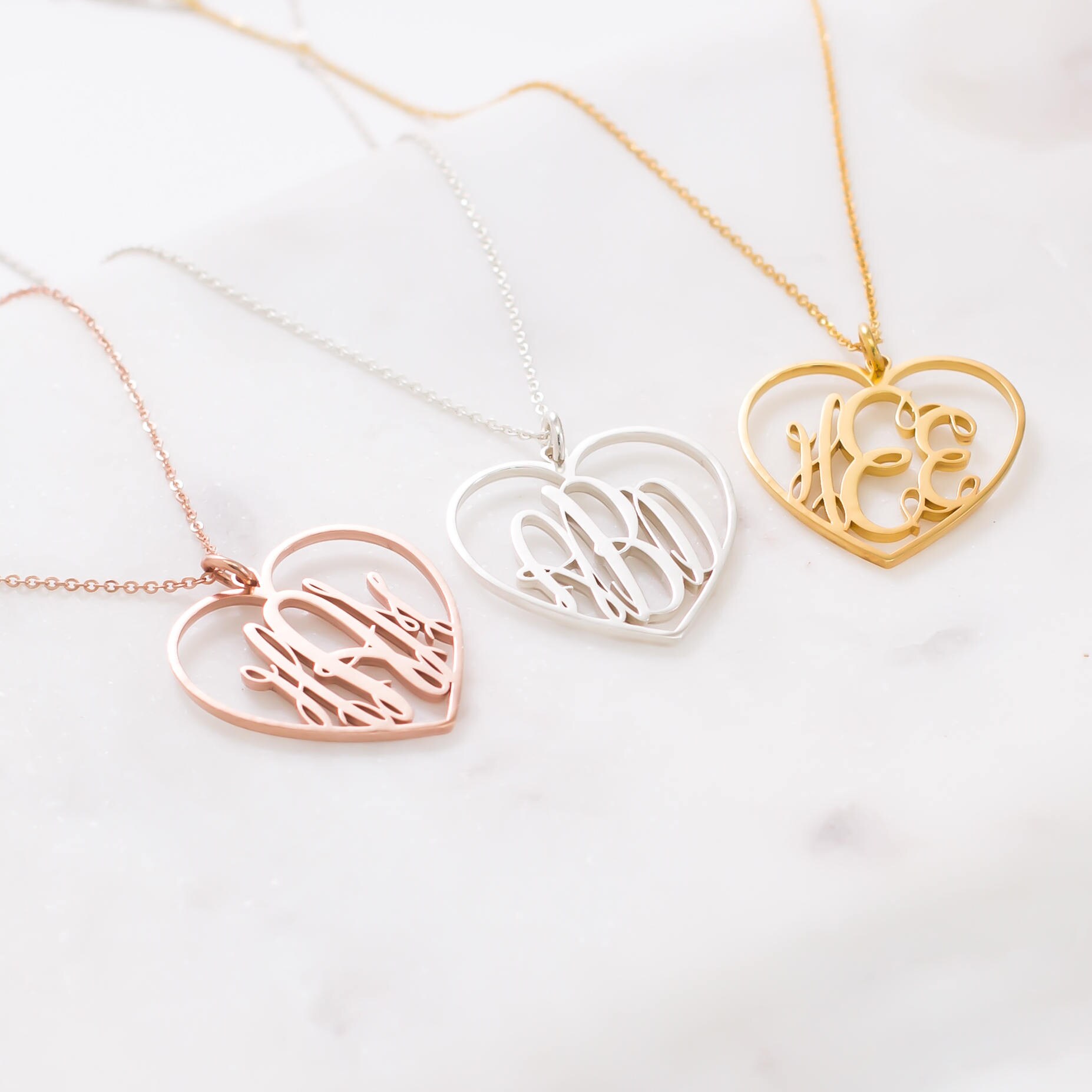 Custom Monogram Jewelry Personalized Initials Necklace | Etsy