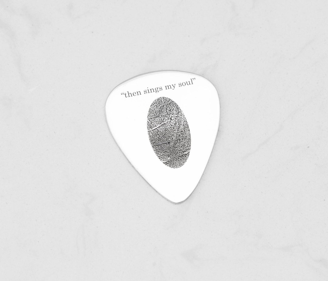 Custom Guitar Pick • Fingerprint Jewelry • Fingerprint Guitar Pick ...