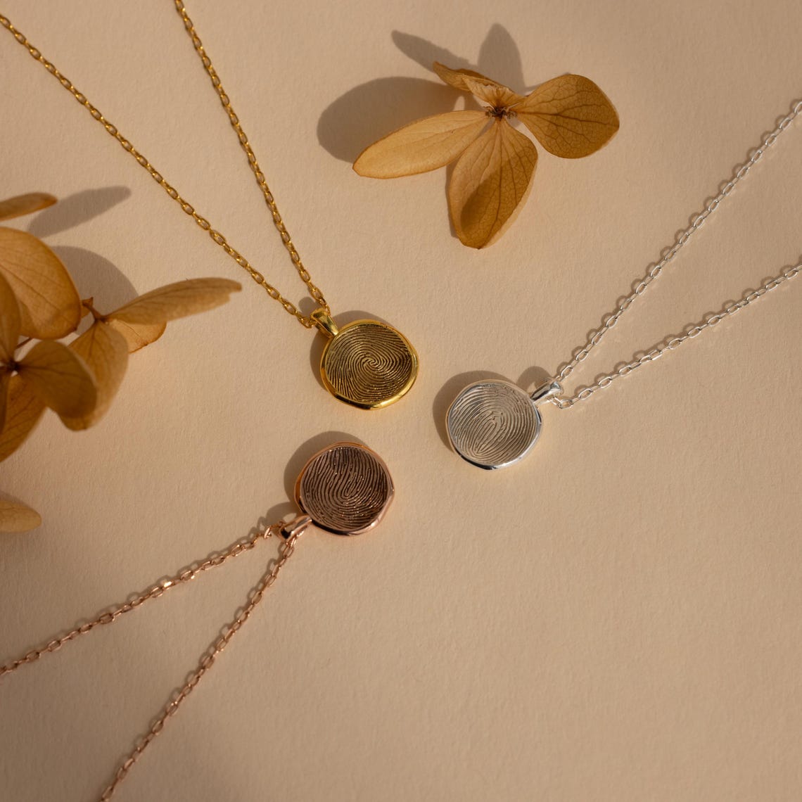 Custom Fingerprint Coin Necklace • Organic Disc Necklace With Your ...