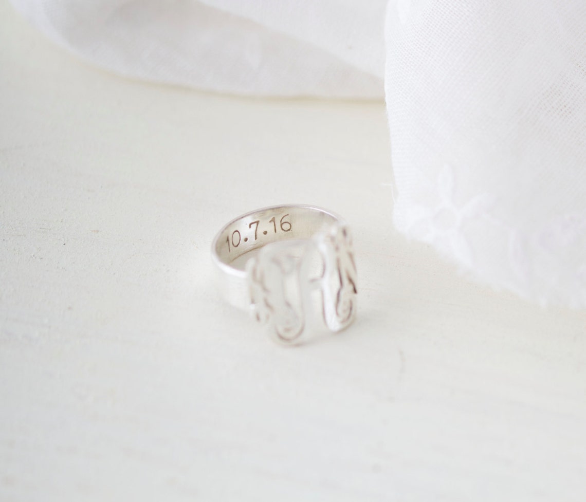 Personalized Initials Ring Custom Monogram Jewelry Thick - Etsy