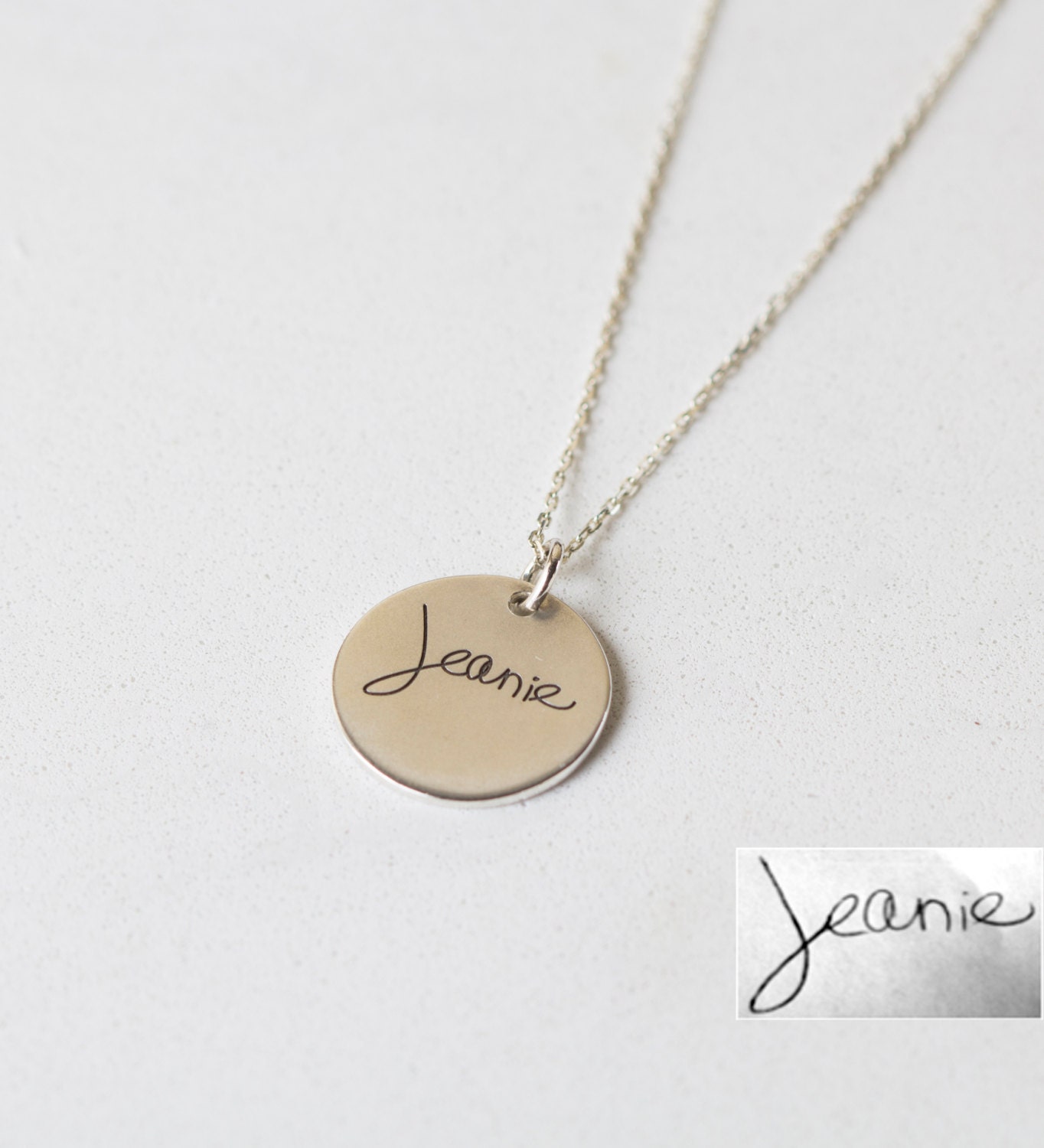 Handwriting Jewelry Personalized Necklace Actual | Etsy