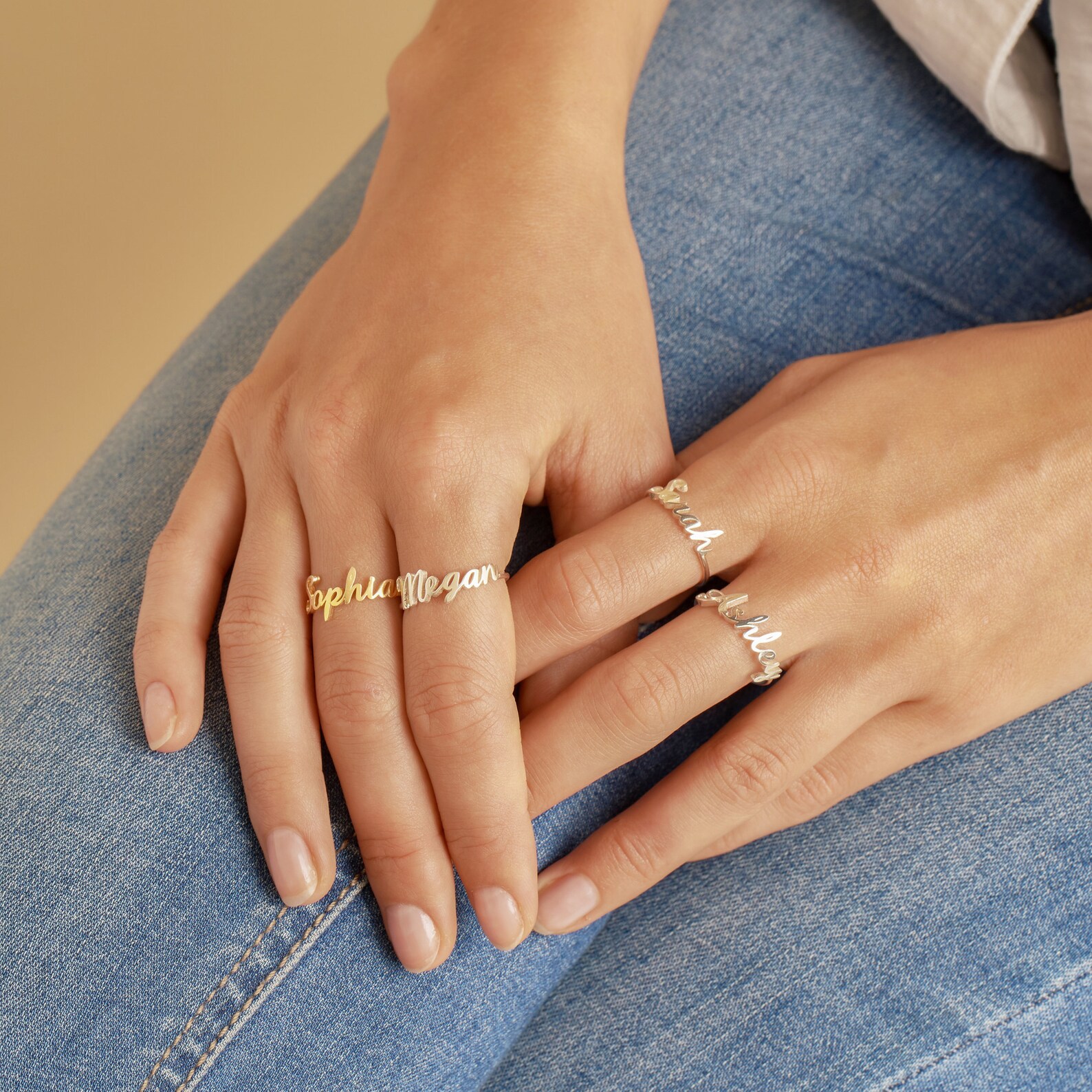 Name Ring Personalized Name Ring Stacking Ring Custom - Etsy