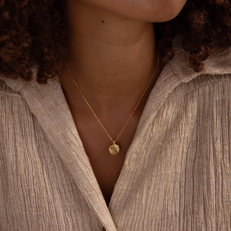 Custom Fingerprint Coin Necklace • Organic Disc Necklace With Your ...