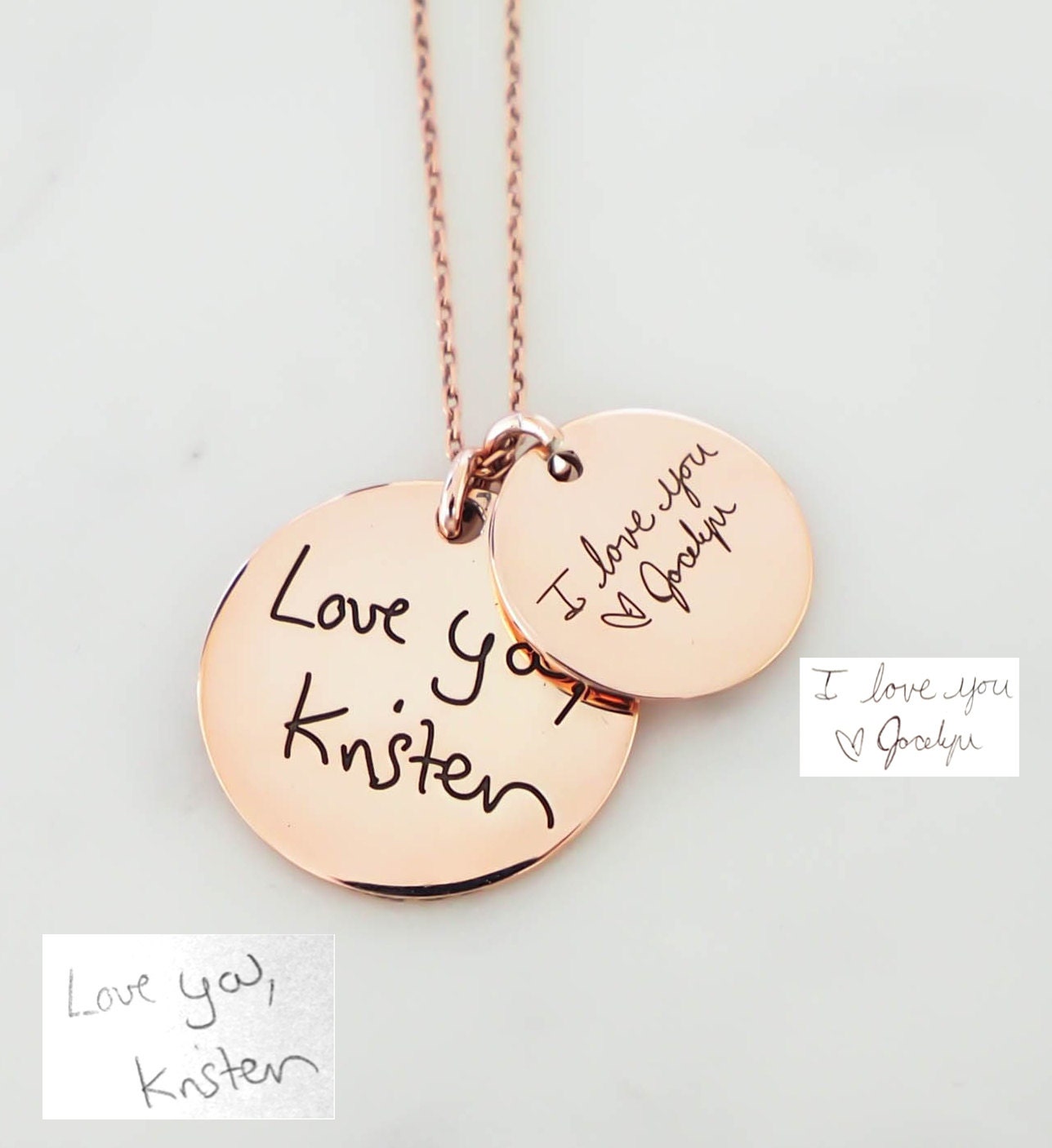 Handwriting Jewelry Personalized Necklace Actual | Etsy