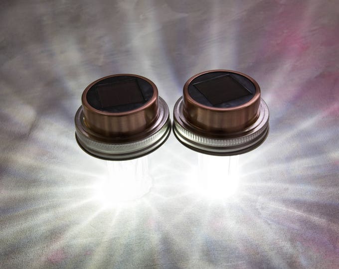 Set of 5 Solar Mason Jar Lid Lights outdoor Solar Lighting, Mason Jars ...