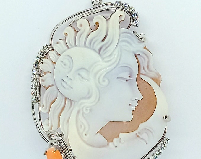 Cameo With Sun and Moon - Etsy